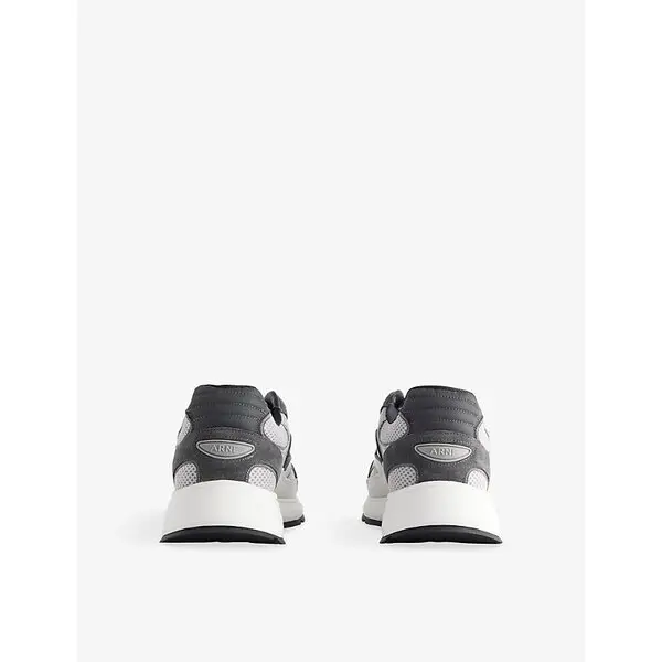 ARNE Circuit Suede, Leather And Mesh Trainers - Grey/m.cmb