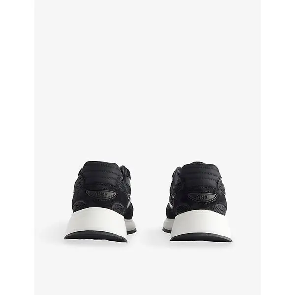 ARNE Circuit Suede, Leather And Mesh Trainers - White/blk