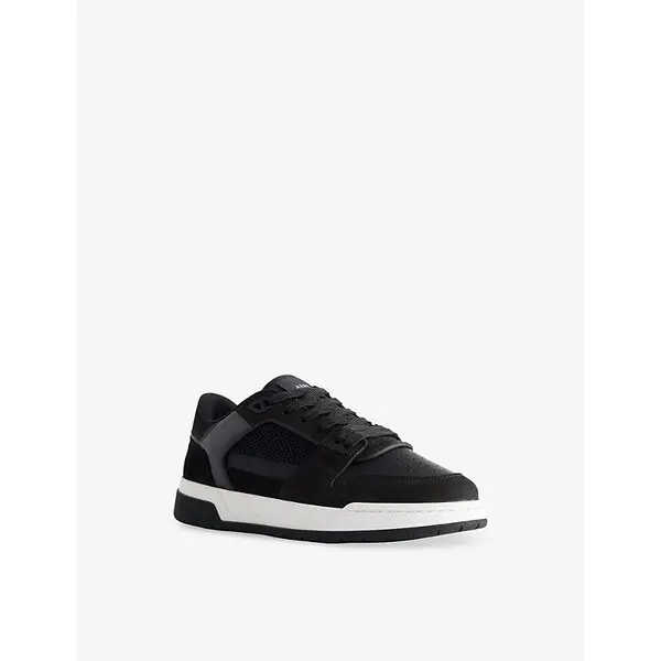 ARNE Suede, Leather, And Mesh Trainers - Blk/white