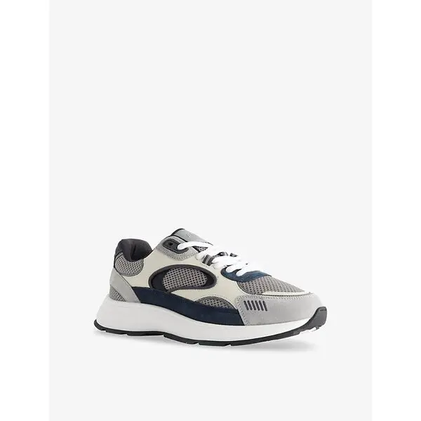 ARNE Circuit Suede, Leather And Mesh Trainers - Black/comb