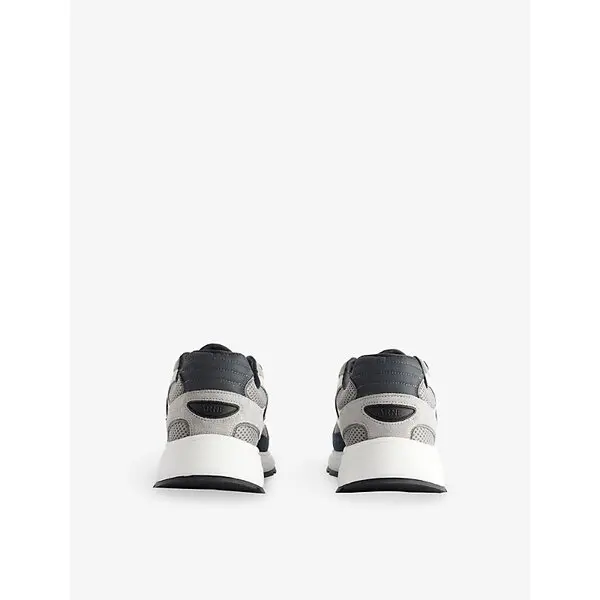 ARNE Circuit Suede, Leather And Mesh Trainers - Black/comb