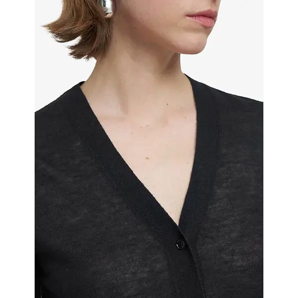 JOSEPH Cashair V-neck Cashmere Cardigan - Black