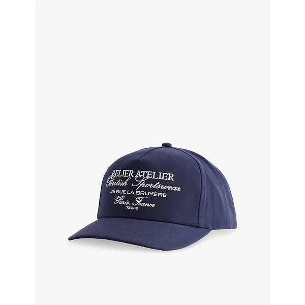 BELIER Embroidered Cotton Cap - Navy