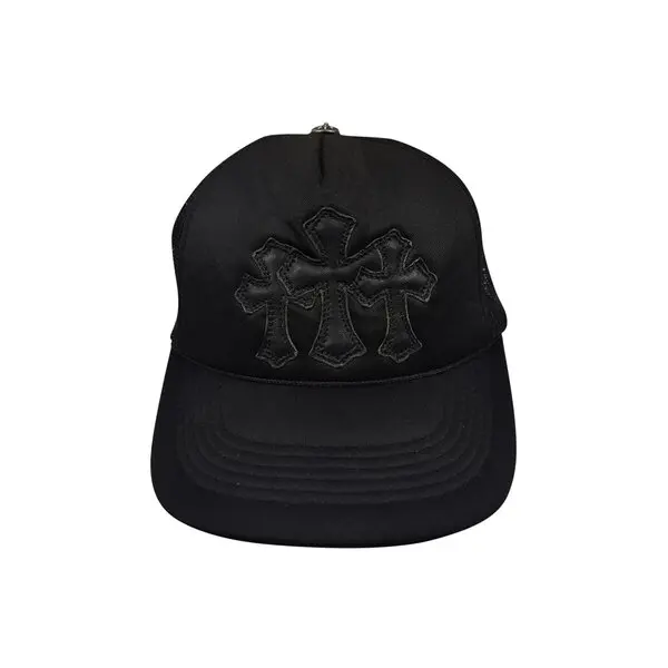 Chrome Hearts Triple Cross Cemetery Trucker Hat - Black
