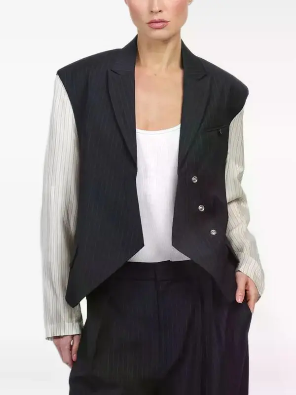 Tibi Pinstripe Panelled Blazer