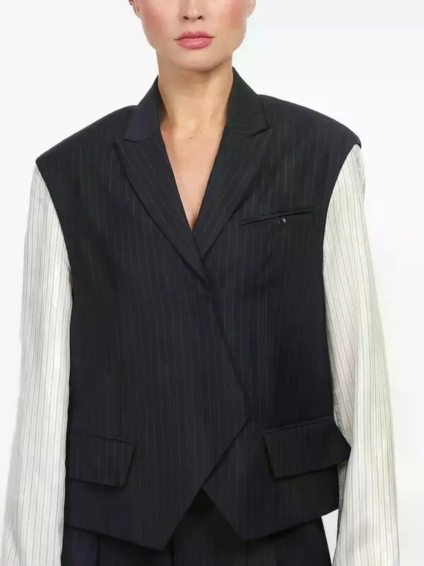 Tibi Pinstripe Panelled Blazer