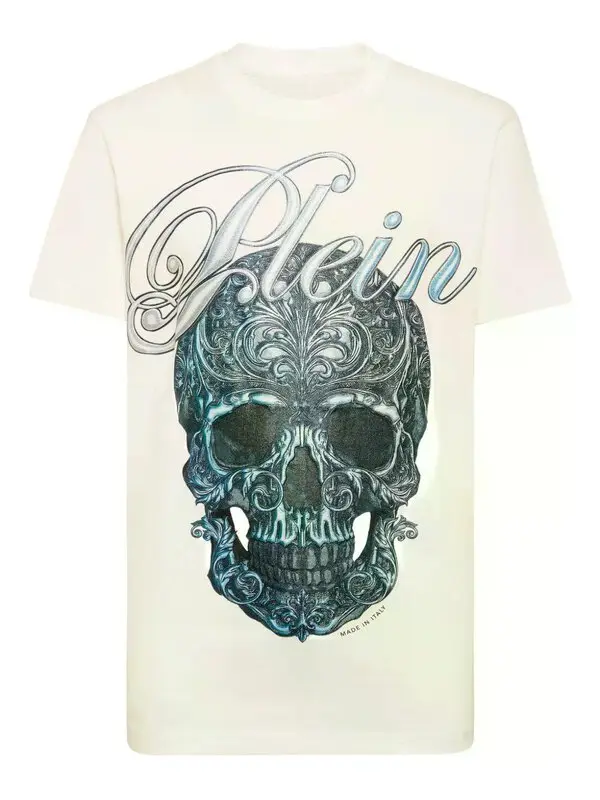 Philipp Plein Skull-print Cotton T-shirt - Neutrals