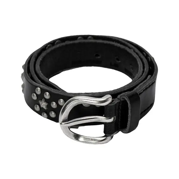 Our Legacy Star Fall Leather Belt - Black
