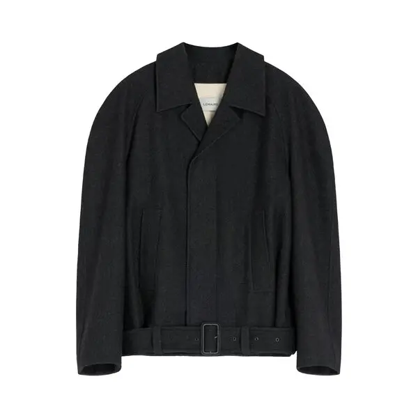 LEMAIRE Raglan Sleeve Short Coat - Black