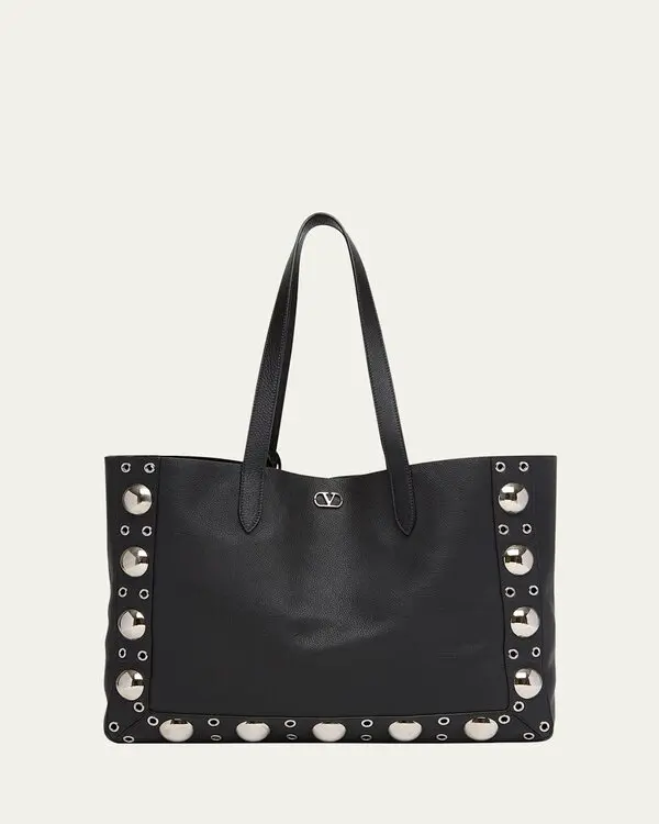 Valentino Garavani Nellcote Large Studded Tote Bag - Black