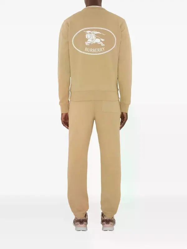 Burberry Knight-stamp Cotton Sweatshirt - Neutrals