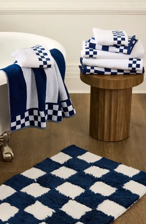 MACKENZIE-CHILDS Checkerboard Navy Bath Rug