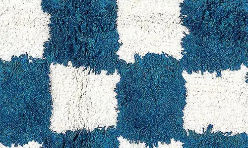 MACKENZIE-CHILDS Checkerboard Navy Bath Rug
