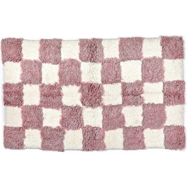 MACKENZIE-CHILDS Checkerboard Bath Rug - Pink