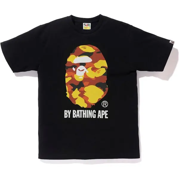 A BATHING APE Reflector 1st Camo Bathing Tee Shirt - Black/orange