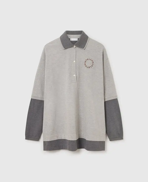 Stella McCartney Logo Paneled Rugby Shirt - Gray