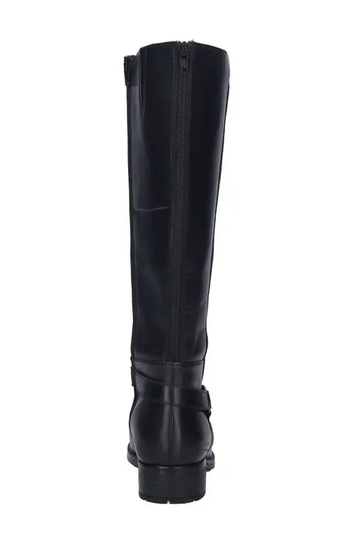 Josef Seibel Knee-high Leather Boots With Harness Strap - Black