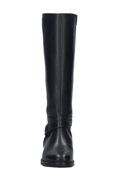 Josef Seibel Knee-high Leather Boots With Harness Strap - Black