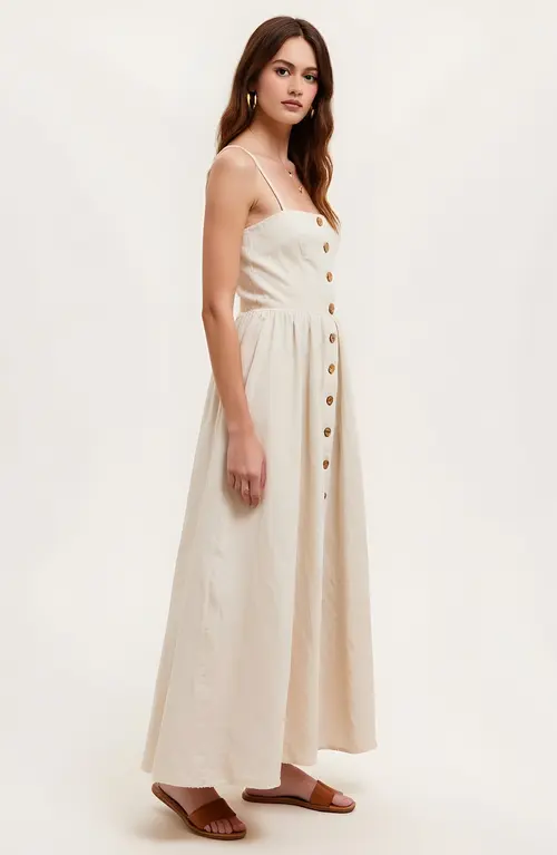 MODENAIRE Button Front Midi Dress With Pockets