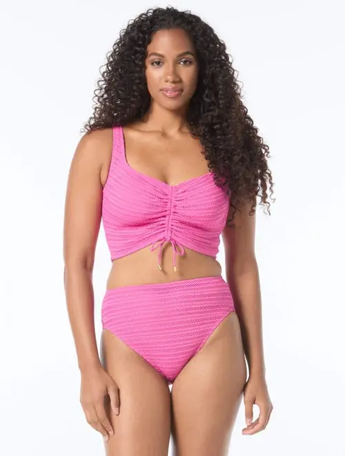 COCO REEF Bra Sized Shirred Underwire Bikini Top - Pink Sorbet