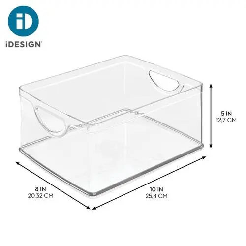 IDESIGN Stackable Pantry Storage Bin For Cabinets Or Fridge, Set Of 2