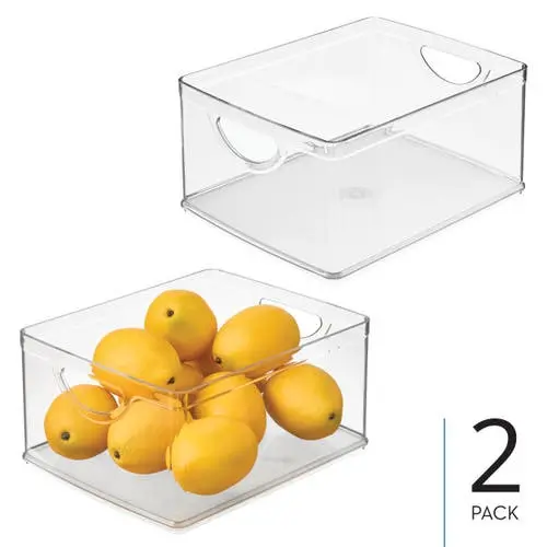 IDESIGN Stackable Pantry Storage Bin For Cabinets Or Fridge, Set Of 2