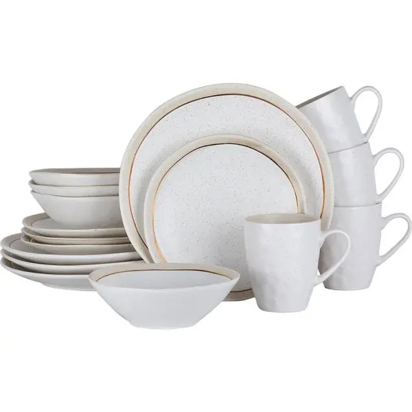 STONE + LAIN Clara Porcelain 16-piece Dinnerware Set - White