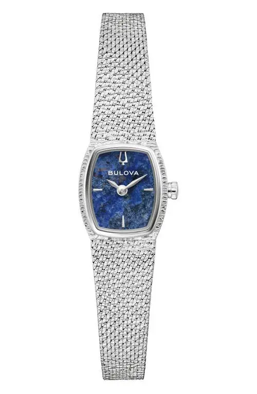 Bulova Goddess Of Time Sodalite Mesh Strap Tonneau Watch - Silver-tone