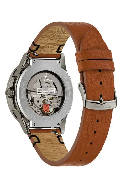 Bulova Frank Lloyd Wright Collection Kalil House Usonian Automatic Leather Strap Watch