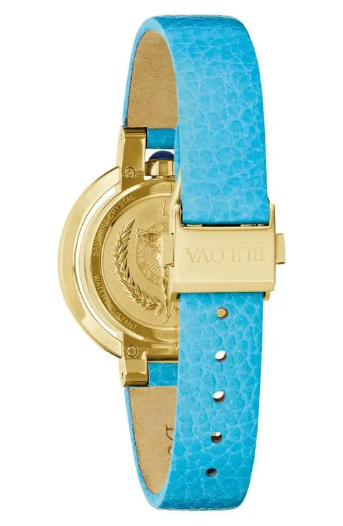 Bulova Rubaiyat Reconstituted Turquoise Leather Strap Watch - Blue
