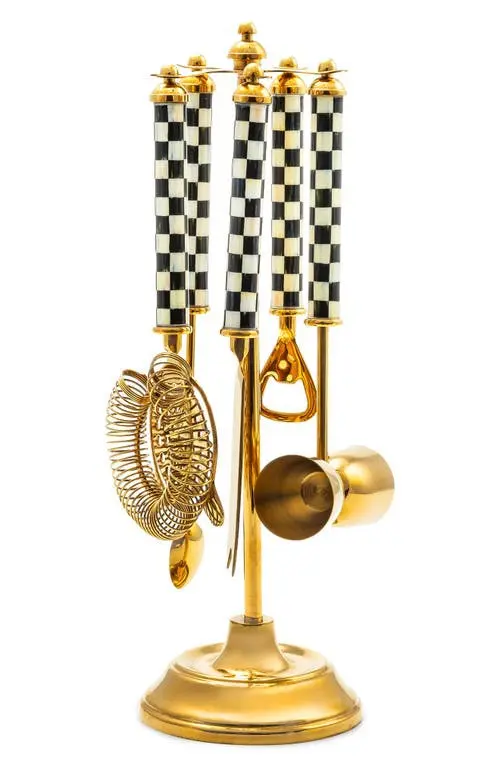 MACKENZIE-CHILDS Courtly Check 6-piece Bar Tool Set - Gold