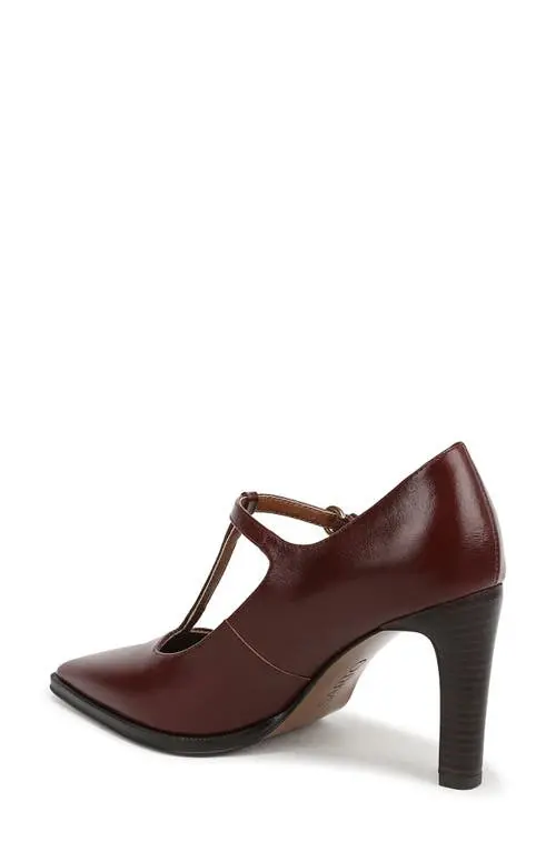 Franco Sarto Atley T-strap Pointed Toe Pumps - Mahogany Red
