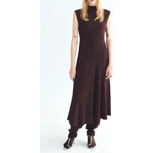 Mango Coco Mock Neck Sleeveless Dress