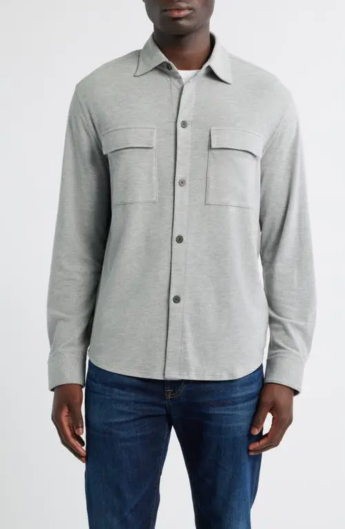 Scott Barber Scuba Knit Overshirt - Grey Heather