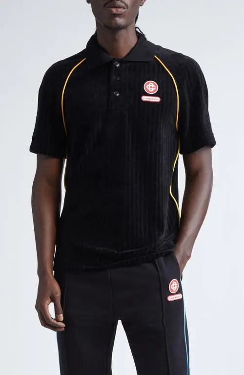 Casablanca Raglan Sleeve Rib Velour Polo