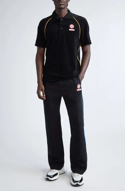 Casablanca Raglan Sleeve Rib Velour Polo