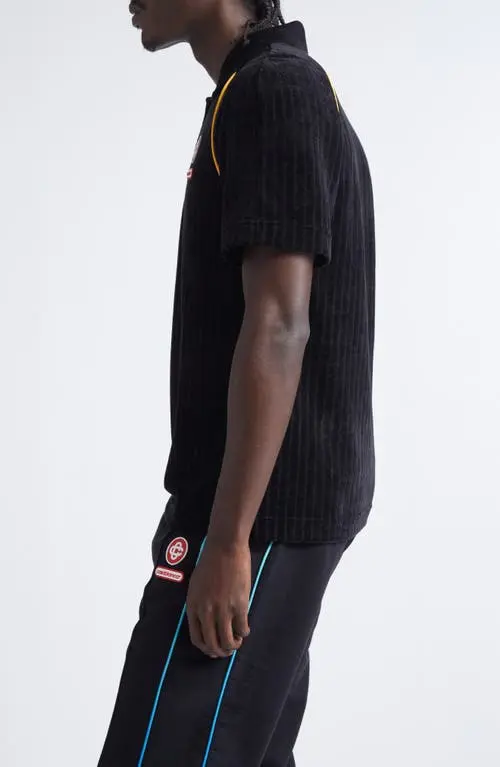 Casablanca Raglan Sleeve Rib Velour Polo