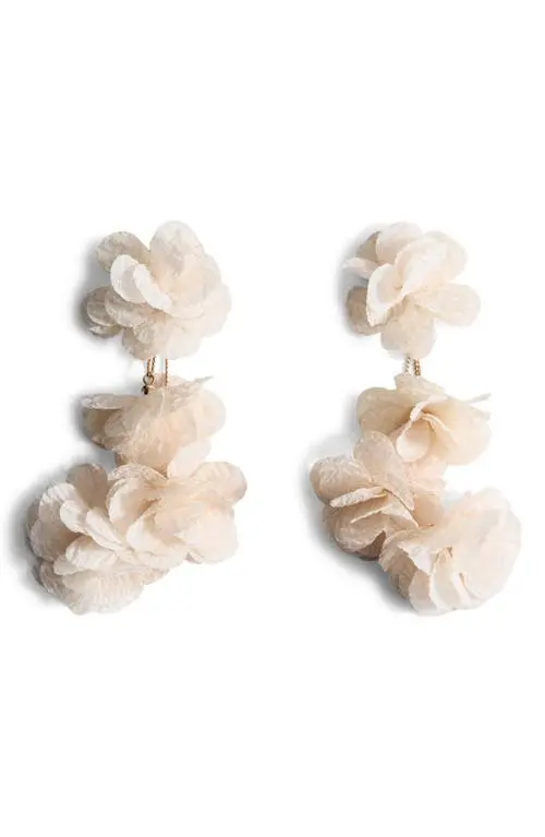 Mango Textured Flower Drop Earrings