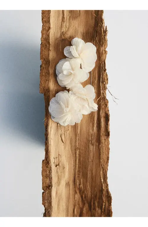 Mango Textured Flower Drop Earrings