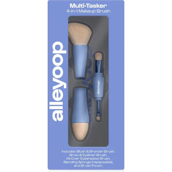 ALLEYOOP Multi-tasker 4-in-1 Makeup Brush - Blue