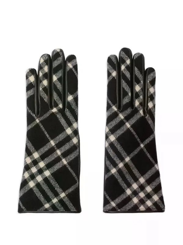 Burberry Check-pattern Gloves - Black
