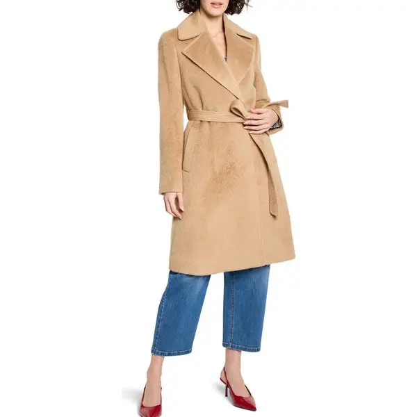 NIC+ZOE Wool Blend Belted Wrap Coat