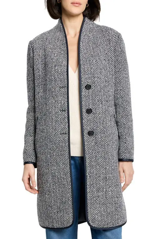 NIC+ZOE Herringbone Topcoat - Navy