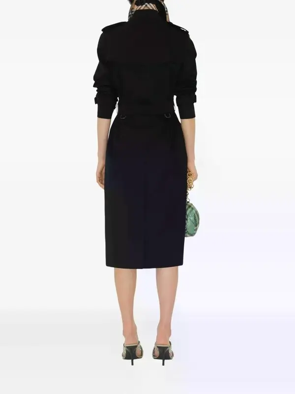 Burberry Belted Double-breasted Trench Coat - Black