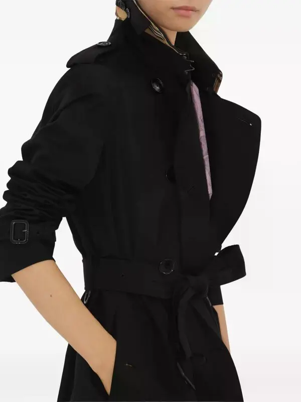 Burberry Belted Double-breasted Trench Coat - Black