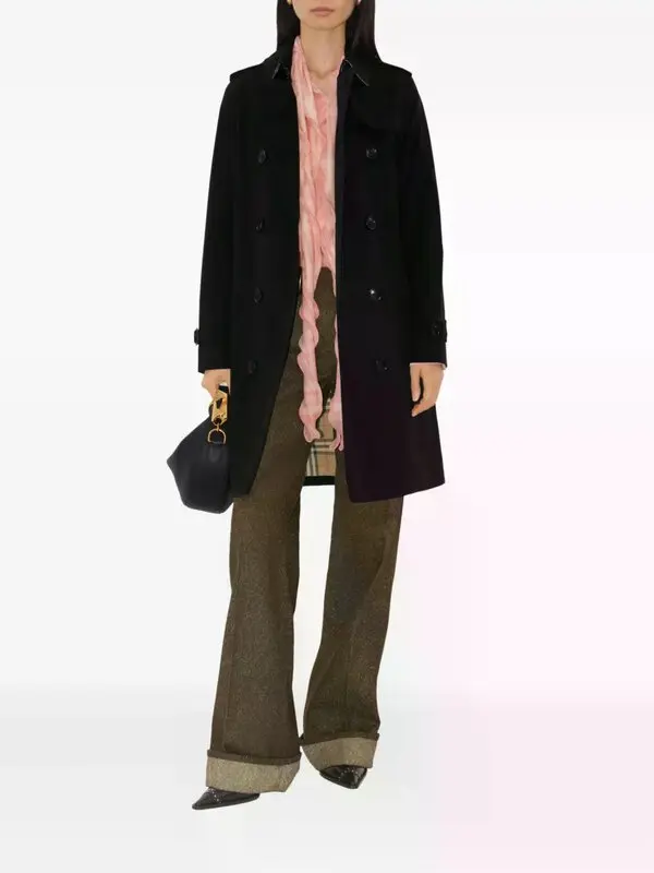 Burberry Belted Double-breasted Trench Coat - Black