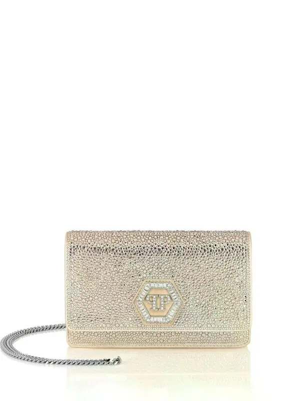 Philipp Plein Rhinestone Embellished Hexagon Logo Crossbody Bag