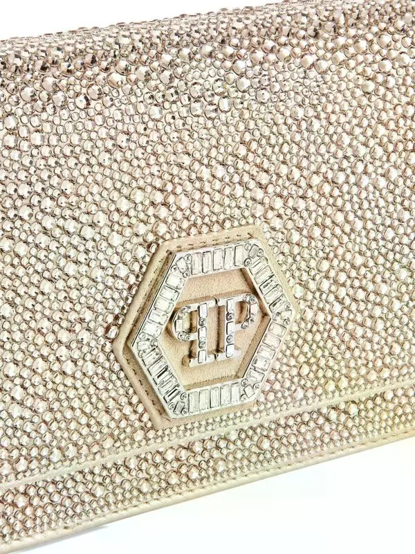Philipp Plein Rhinestone Embellished Hexagon Logo Crossbody Bag