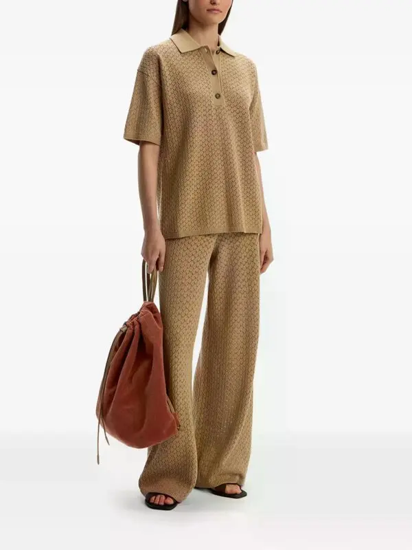 12 STOREEZ Open-knit Polo Top