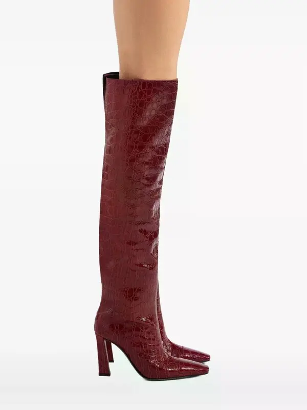 GIUSEPPE ZANOTTI 90mm Crocodile-embossed Knee-high Boots
